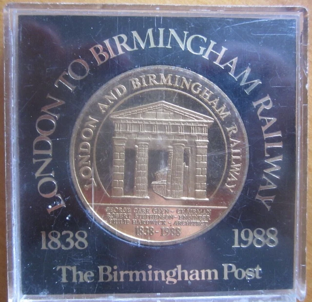 BRITISH RAILWAYS BRITISH Rail London to Birmingham Post 1838-1988 Medal ... BRITISH RAILWAYS BRITISH Rail London to Birmingham Post 1838-1988 Medal ...
