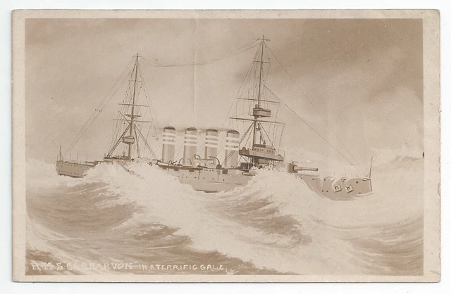 HMS CARNARVON DEVONSHIRE class Armoured Cruiser Royal Navy RP PC £9.71 ...