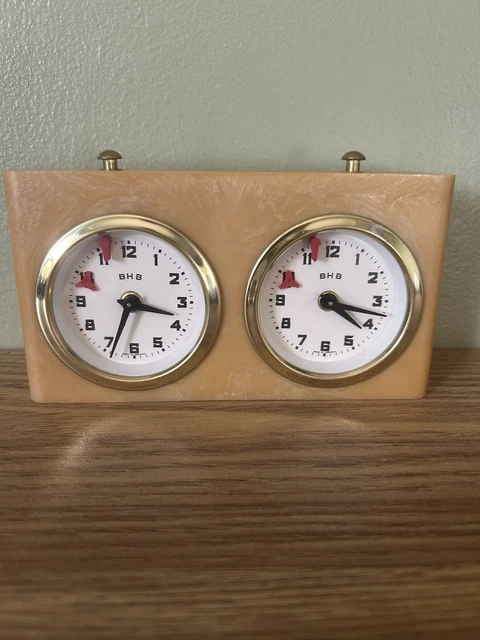 VINTAGE BHB GERMAN Analog Chess Clock Timer Brown Plastic Made in ...