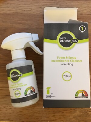 MEDI DERMA PRO Foam and Spray Incontinence Cleaner Non-Sting 250ml ...