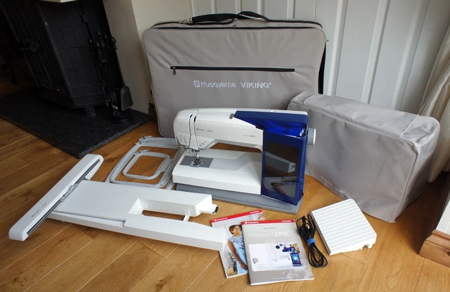 HUSQVARNA VIKING DESIGNER Epic Domestic Embroidery Sewing Machine Boxed ...