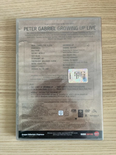 PETER GABRIEL _ Growing Up Live _ DVD _ SIGILLATO SEALED EUR 19,99 ...