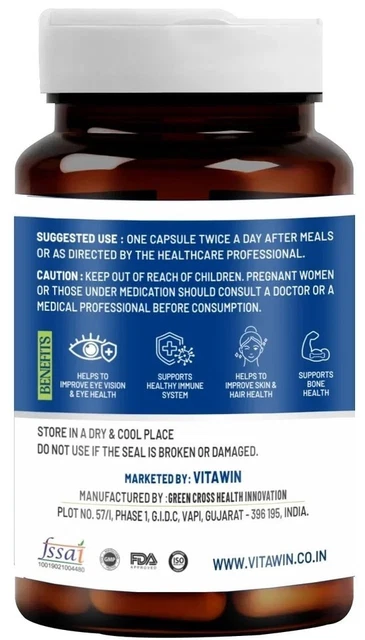 VITAWIN VITAMIN SUPPLEMENTS Vitamin A For Immunity - 60 Capsule £24.34 ...