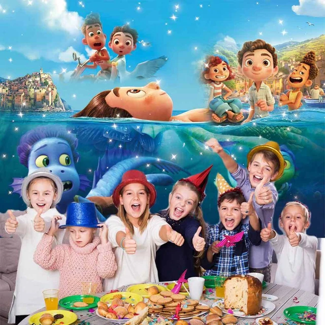 LUCA HAPPY BIRTHDAY Backdrop Banner Background Cartoon Party Decoration ...