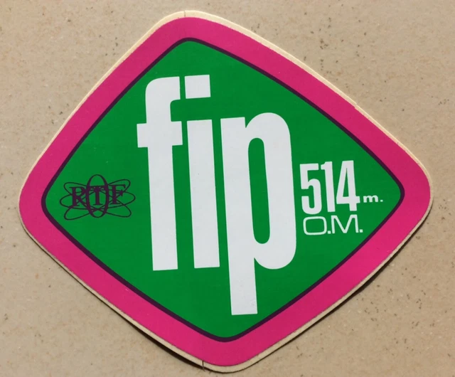 AUTOCOLLANT STICKER ANCIEN 1971 Lancement de RADIO FIP FRANCE INTER ...