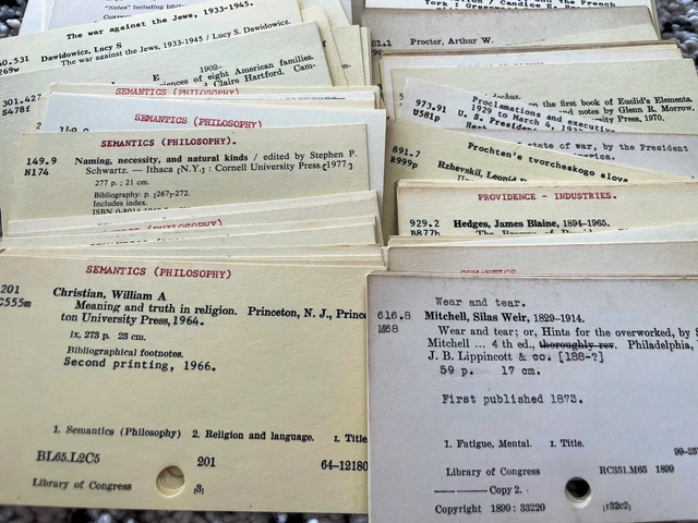 20 VINTAGE LIBRARY Card Catalog/Index Cards $15.95 - PicClick AU