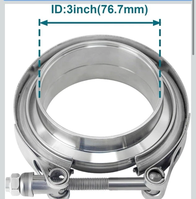 3 INCH V Band Clamp, Exhaust V Band Clamp 3 inch with Male Female ...