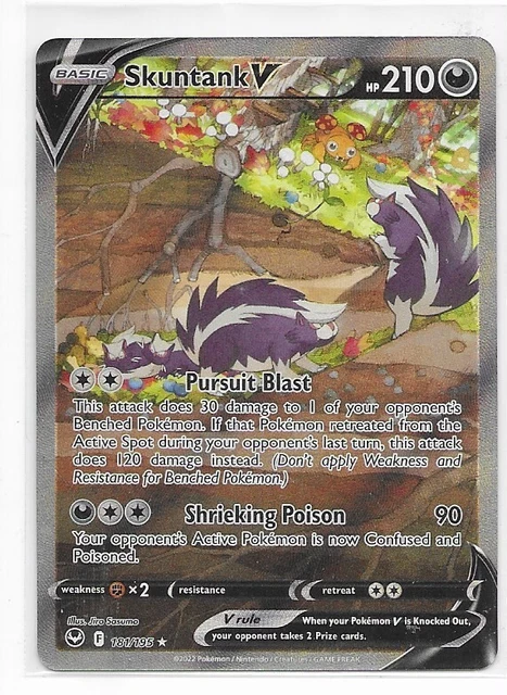 POKEMON SILVER TEMPEST Skuntank V Alternate Art Full Art Ultra Rare 181/195 EUR 24,25 - PicClick FR