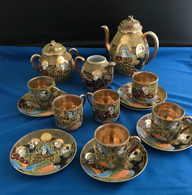HAND PAINTED GENUINE Samurai China Tea Set- Goddess & Immortals ...