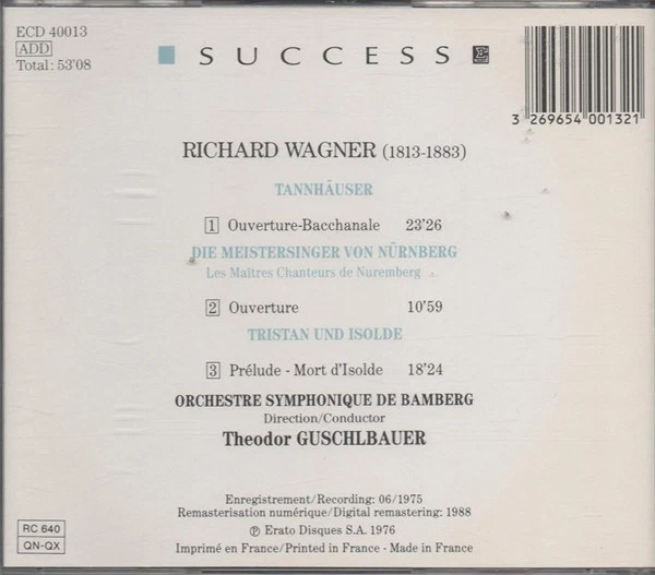 RICHARD WAGNER THEODOR Guschlbauer Bamberger Symphoniker Wagner ...