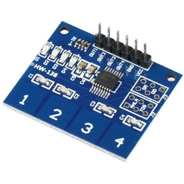 TTP224 4- CHANNEL Digital Touch Sensor Module Capacitive Touch Switch Button New $1.50 - PicClick CA