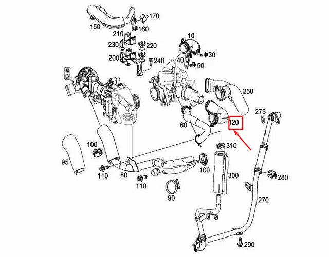 MERCEDES-BENZ A W176 Engine Coolant Line A1332030002 NEW GENUINE £49.12 ...