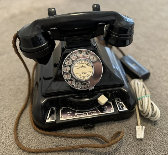 WORKING GPO 248 Bakelite Rotary Dial Telephone mounted on a Type 39A ...