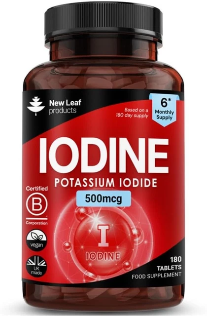 IODINE TABLETS VEGAN High Strength 180 Tablets Iodine Supplements ...