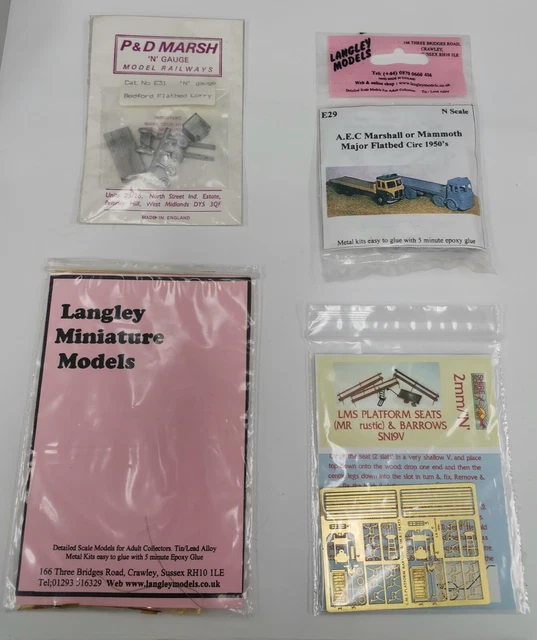 TWO N GAUGE model railway flatbed lorries trucks Langley and P & D ...