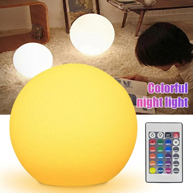 RGB COLOR CHANGING LED Globe Light W/Remote fr Home Bedroom Patio Decor ...