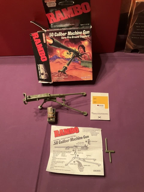 VINTAGE RAMBO 50 Caliber Machine Gun Boxed By Coleco 1985 £9.99 ...