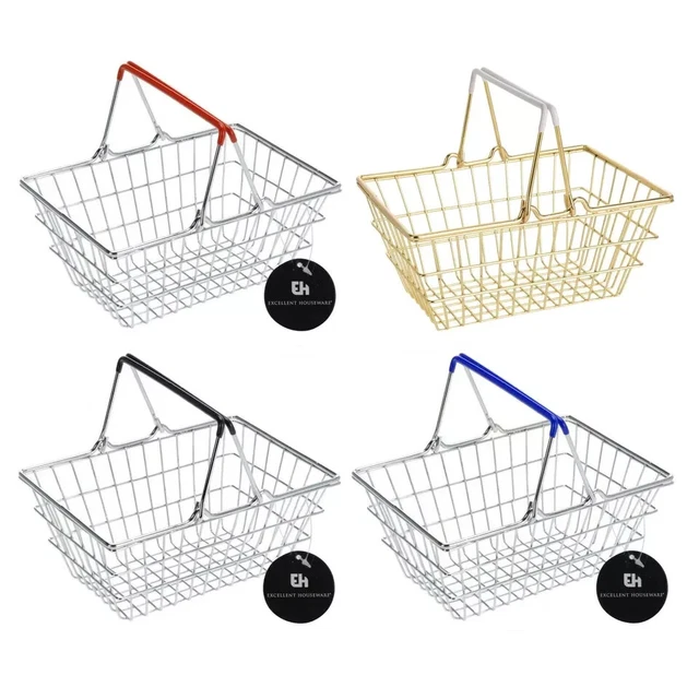 MINI SHOPPING BASKET Kids Play Toy Cart Supermarket Desk Tidy Chip ...