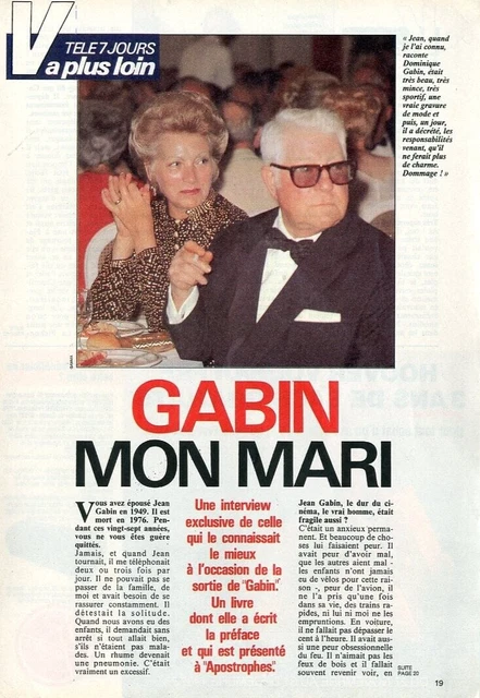 COUPURE DE PRESSE Clipping 1987 Jean Gabin Mon Mari (3 pages) EUR 5,00 ...