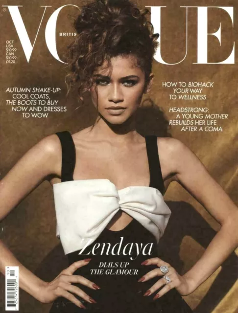 British Vogue Magazine Uk Oct 2021 Zendaya Dials Up The Glamour £15