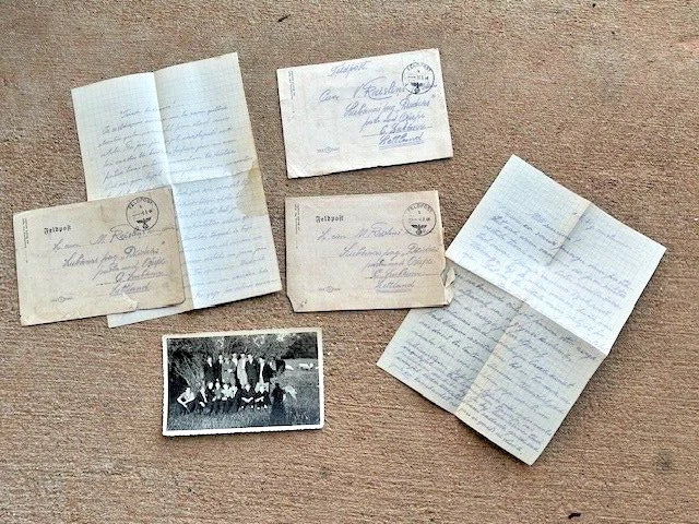 WW2 GERMAN FIELD Post Latvian Elite Volunteer Letters and Photograph ...