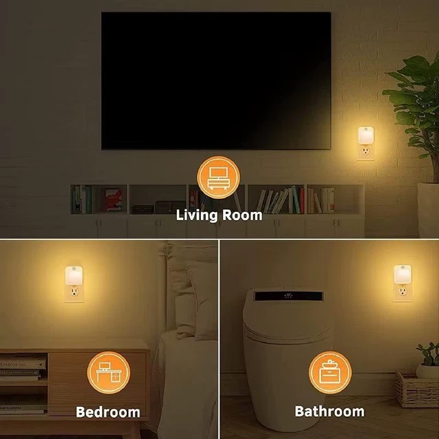 MOTION SENSOR LED Night Lights EU Plug Dimmable Cabinet Light for Baby ...
