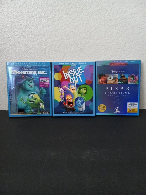 DISNEY PIXAR BLU-RAY DVD Lot of 3 - Inside Out/ Pixar Short Film ...