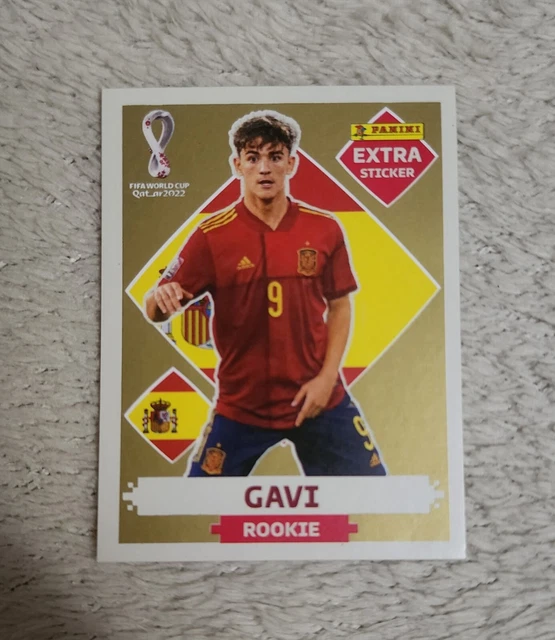 PANINI QATAR 2022 FIFA World Cup Extra Sticker Gavi Rookie GOLD VERY ...