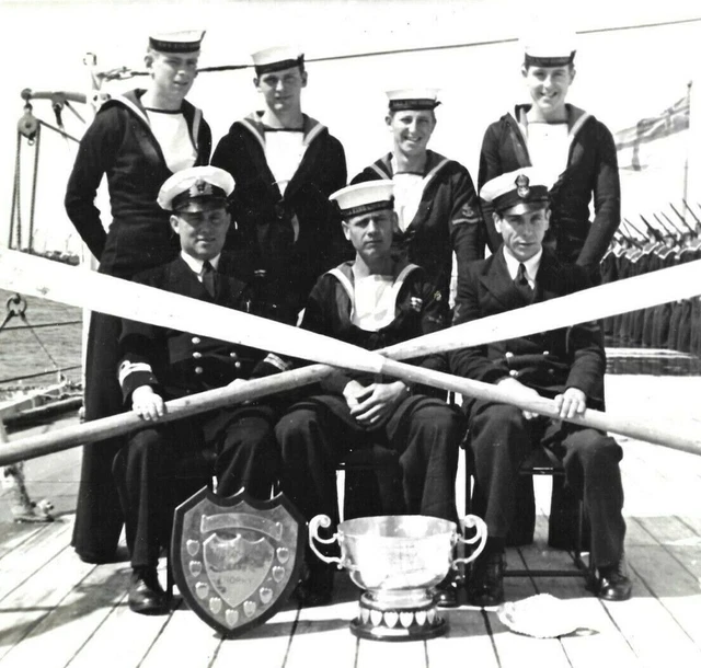 HMS KING GEORGE V Royal Navy Photo Sailors Military Cup Winners 1940s ...