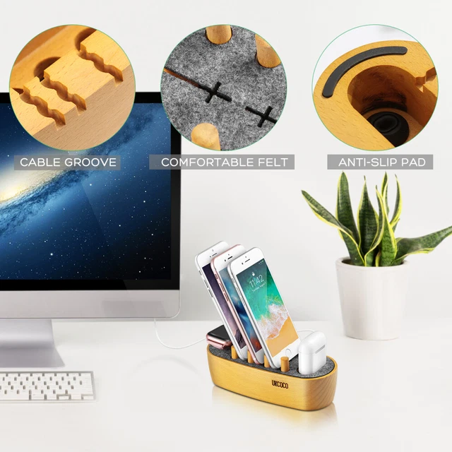 STATIONS DE CHARGE pour téléphone portable en bois bambou support pour téléphone portable ...