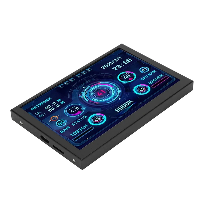 PC CPU DATA Monitor 5in IPS USB C TYPE C For AIDA64 Temperature Display ...