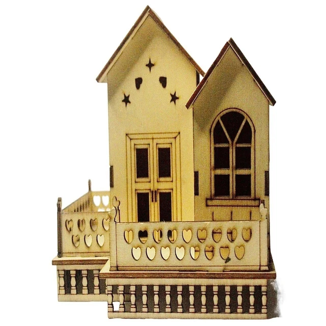 WOODEN CHIPBOARD DOLLS House with Light Weight for Children Gift £8.99 ...
