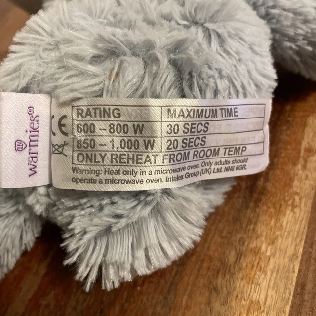 INTELEX WARMIES COZY Plush Microwavable Heat Pack Heatable Cuddly Soft ...