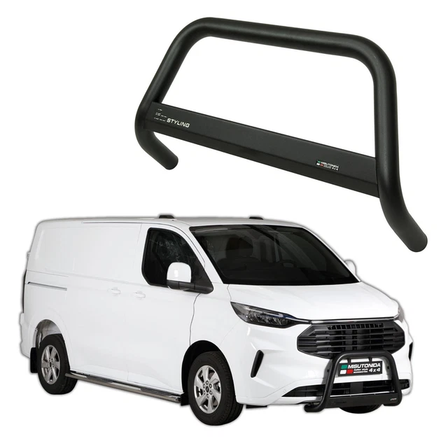 BLACK BULL BAR NUDGE BAR for Ford Transit Custom L1 24 Ø 63 mm A-BAR EC ...