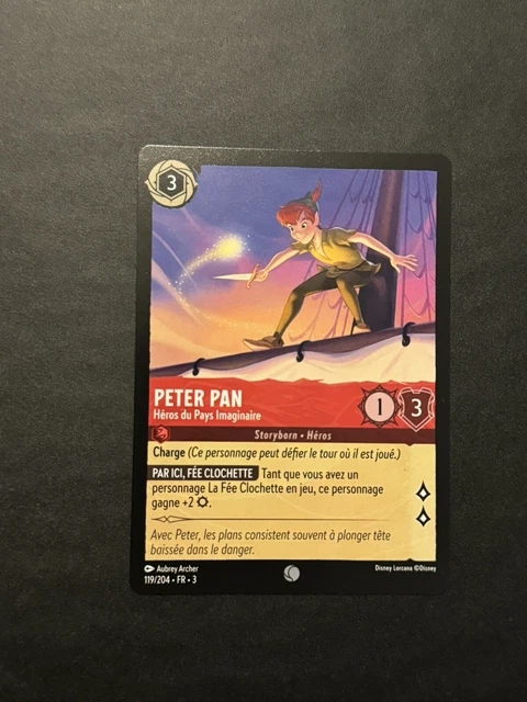 CARTE LORCANA DISNEY TCG Peter Pan 119/204 Chapitre 3 Les Terres D ...