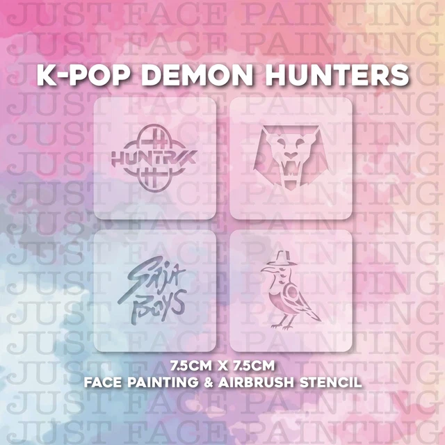 KPOP DEMON HUNTERS Saja Boys Stencil Set for Face painting & Airbrush ...