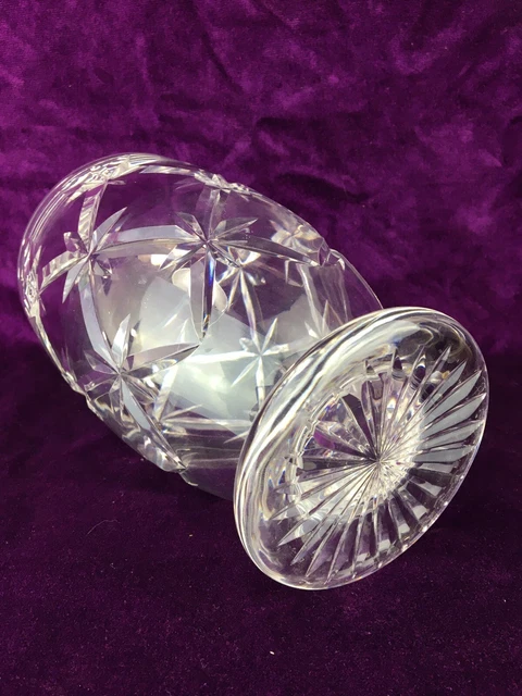 VINTAGE HEAVY STUART Cut Lead Crystal Vase John Luxton Design Star ...