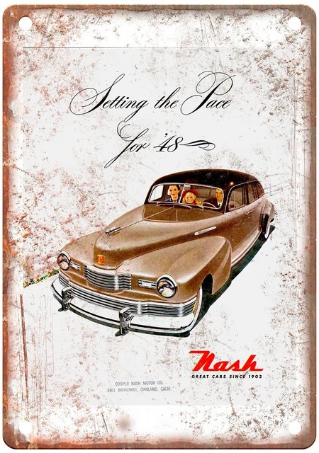 VINTAGE 1948 NASH Automobile Ad Retro Look Reproduction Metal Sign ...