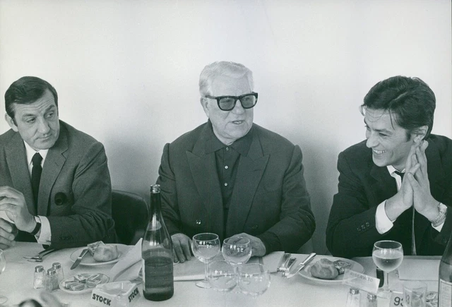 PHOTO 18X24CM ALAIN delon jean gabin lino ventura LE CLAN DES SICILIENS ...