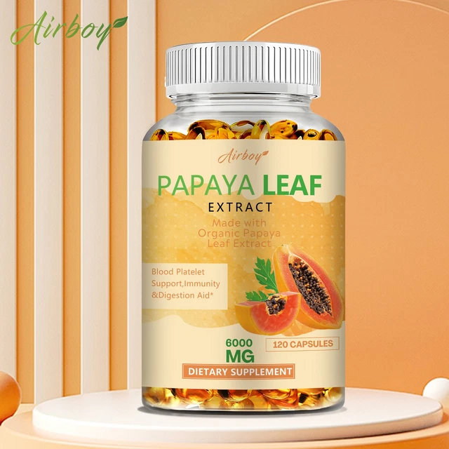 PAPAYA LEAF EXTRACT Capsules - Support Digestive,Immunity & Promotes ...