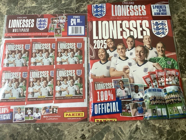 PANINI ENGLAND LIONESSES Euro 2025 Official Sticker Starter & Multi ...