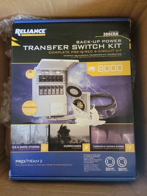 RELIANCE 31406CRK 6-CIRCUIT Transfer Switch Kit for Generator $220.00 ...