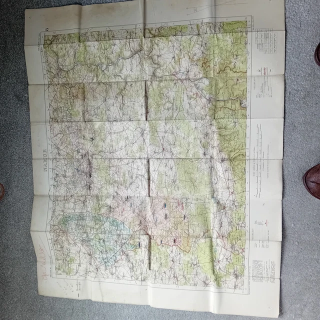 WW1 BRITISH ARMY For Official Use Only 1910 Map NAMUR BELGIUM For ...