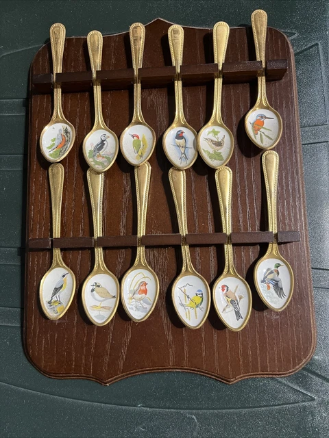 12 GOLD PLATED Spoons Collection by Spink Birds £40.00 - PicClick UK