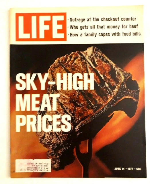 LIFE MAGAZINE APRIL 14 1972 Sky-High Meat Prices, Ed Muskie, Jim Dietz ...
