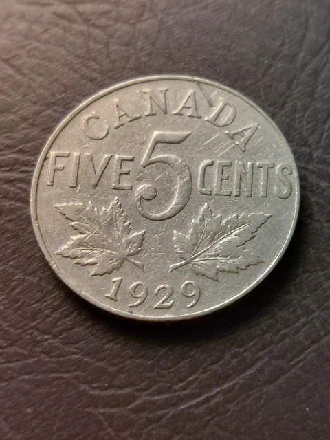 1929 CANADA 5 Cents George V Canadian Nickel Coin Five Cent $1.50 - PicClick CA