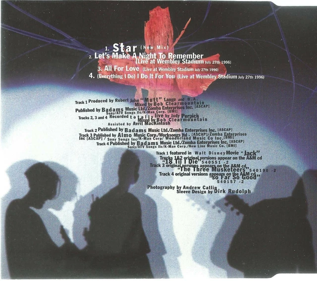 BRYAN ADAMS - Star 1996 Uk Cd Produced By Robert John "Mutt" Lange From ...