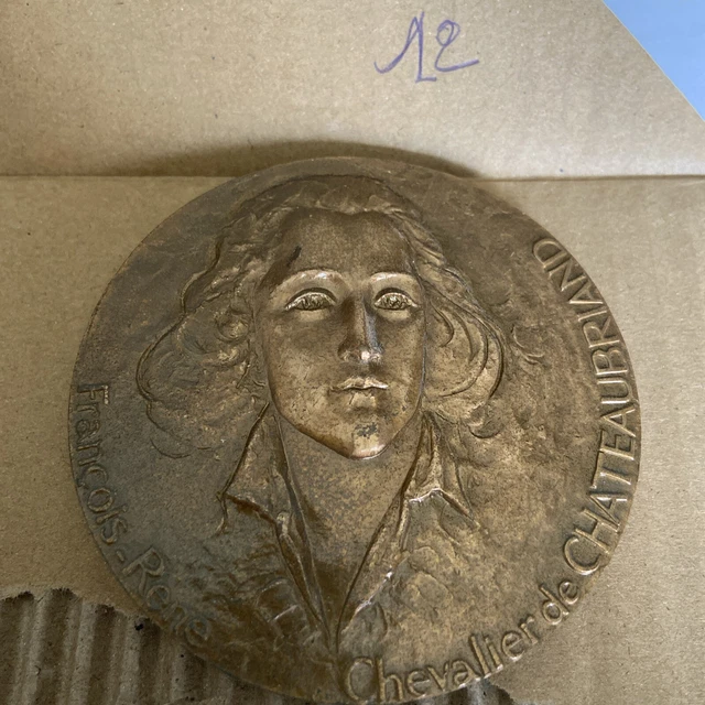 FRANCE MÉDAILLE EN bronze François-René Chevalier De Chateaubriand EUR ...