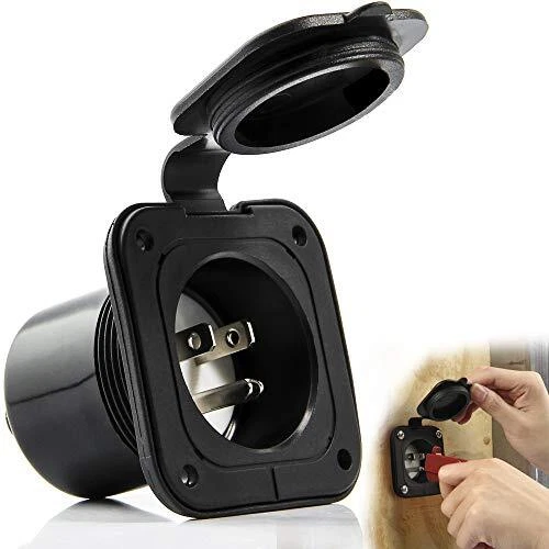 15 AMP FLANGED Inlet 125V, Lastest Shore Power Inlet Plug, NEMA 5-15 RV ...