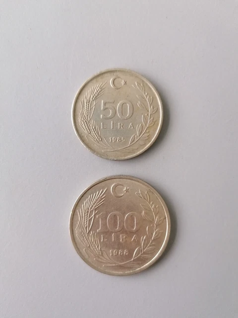 TURKEY COINS 50, 100 Lira 1985-1988 - Circulated £1.74 - PicClick UK